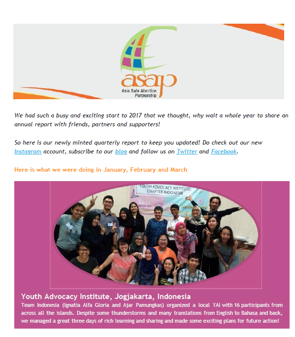 Annual Report – ASAP – Asia Safe Abortion Partnership